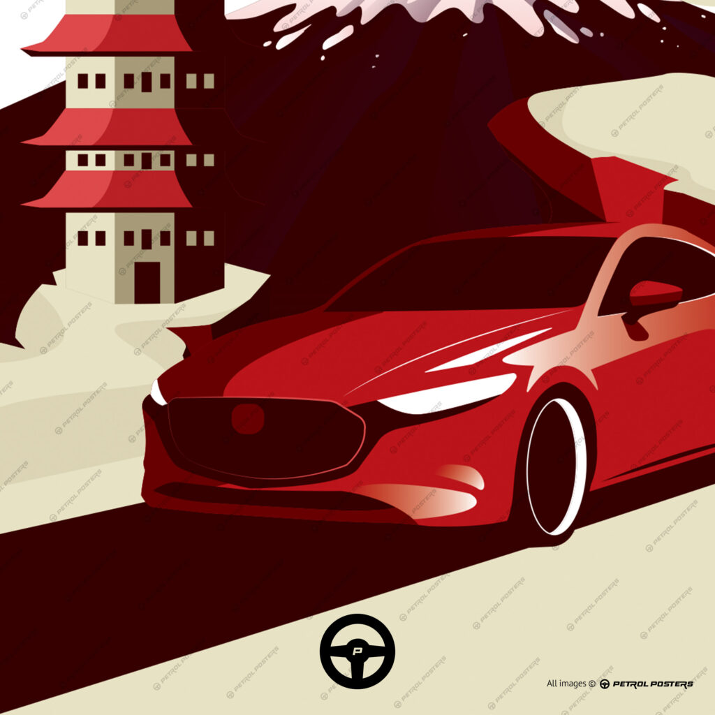 Mazda 3 Turbo | Petrol Posters | Car Posters | Car prints | Car Art